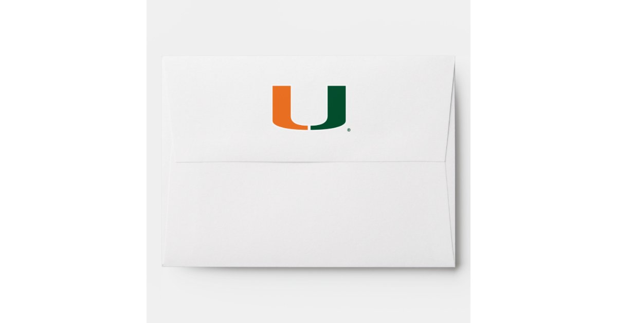 University of Miami U Envelope | Zazzle.com
