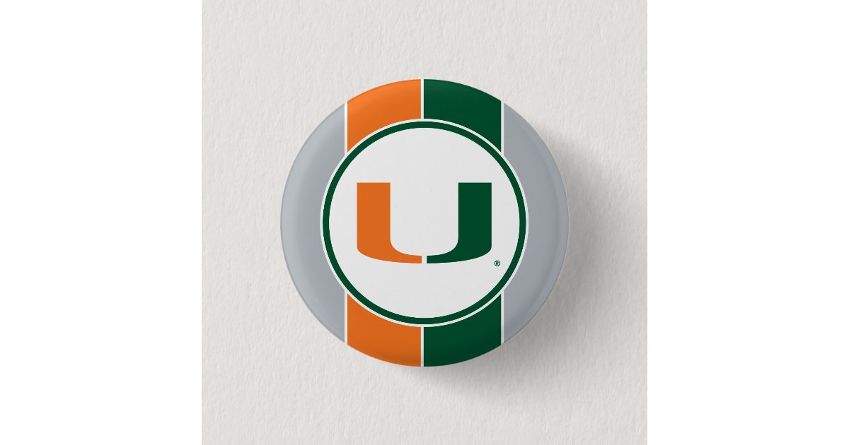 University of Miami U Pinback Button | Zazzle