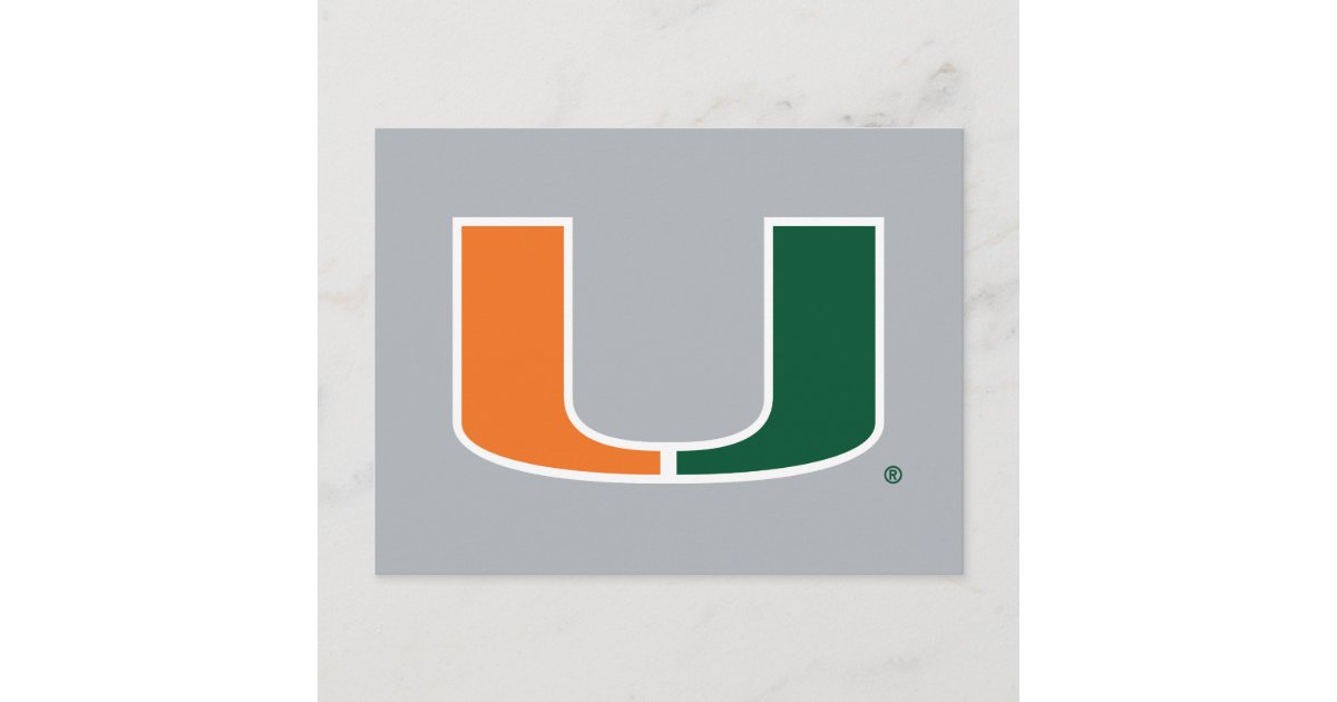University of Miami U Postcard | Zazzle