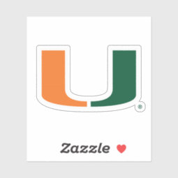 University of Miami U Sticker | Zazzle
