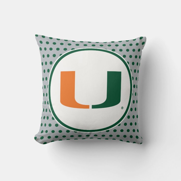 University of Miami U Throw Pillow | Zazzle