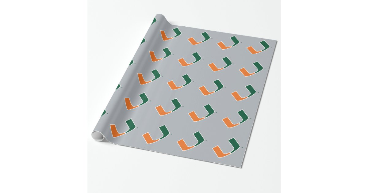 University of Miami U Wrapping Paper | Zazzle.com