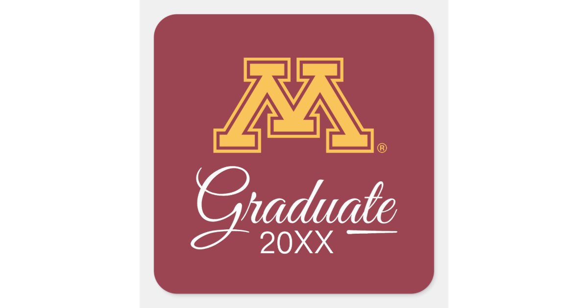 University of Minnesota Graduate Square Sticker | Zazzle