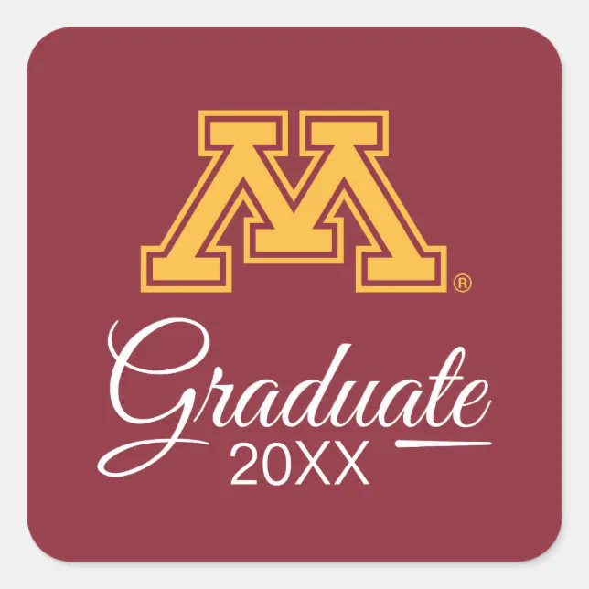 University of Minnesota Graduate Square Sticker | Zazzle