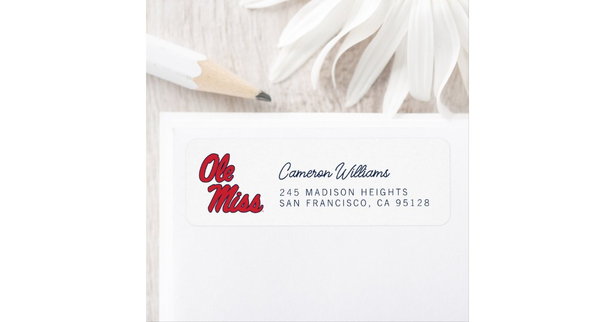 University of Mississippi | Ole Miss Script Label | Zazzle