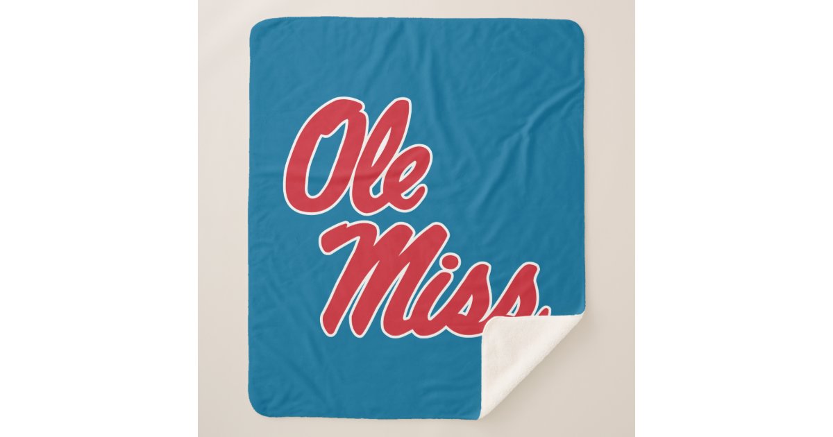 University of Mississippi | Ole Miss Script Sherpa Blanket | Zazzle