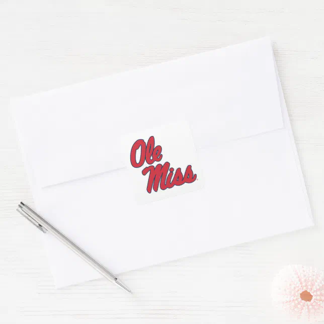 University of Mississippi | Ole Miss Script Square Sticker | Zazzle