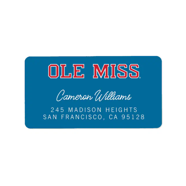 University of Mississippi | Ole Miss Wordmark Label | Zazzle