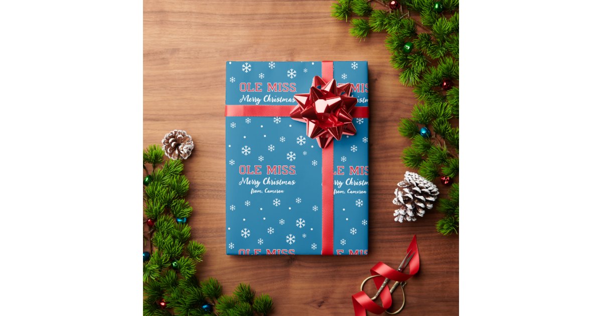 University of Mississippi | Ole Miss Wordmark Wrapping Paper | Zazzle