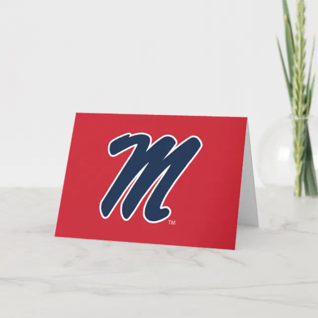 University of Mississippi | Script M Card | Zazzle