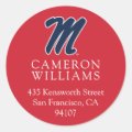 University of Mississippi | Script M Classic Round Sticker | Zazzle