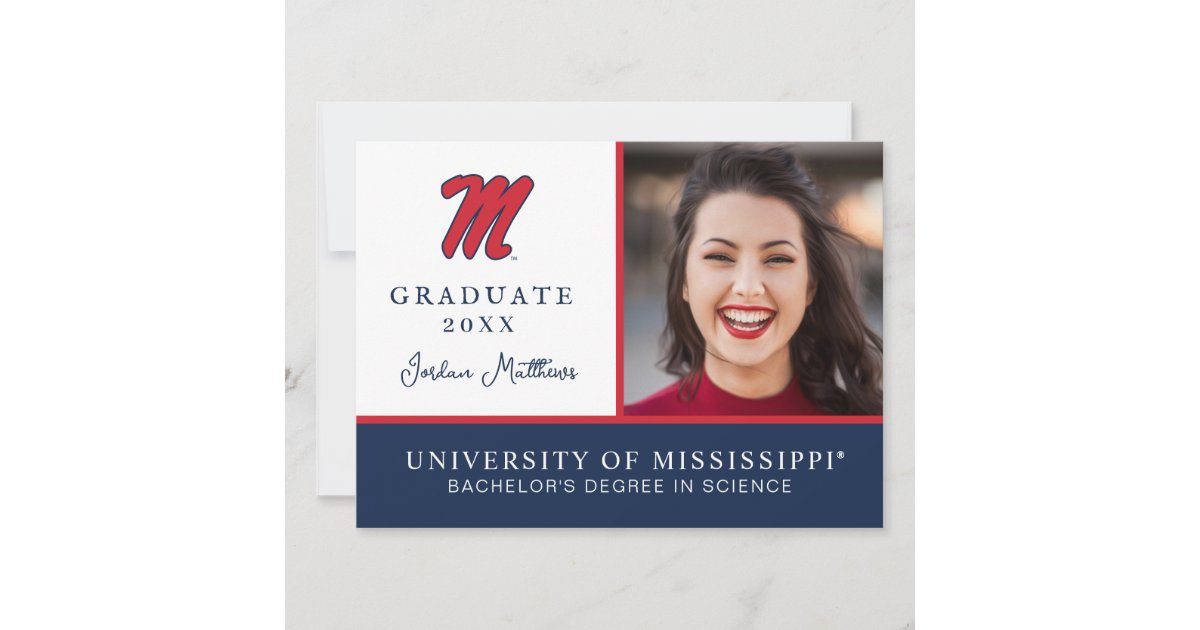 University of Mississippi | Script M Invitation | Zazzle