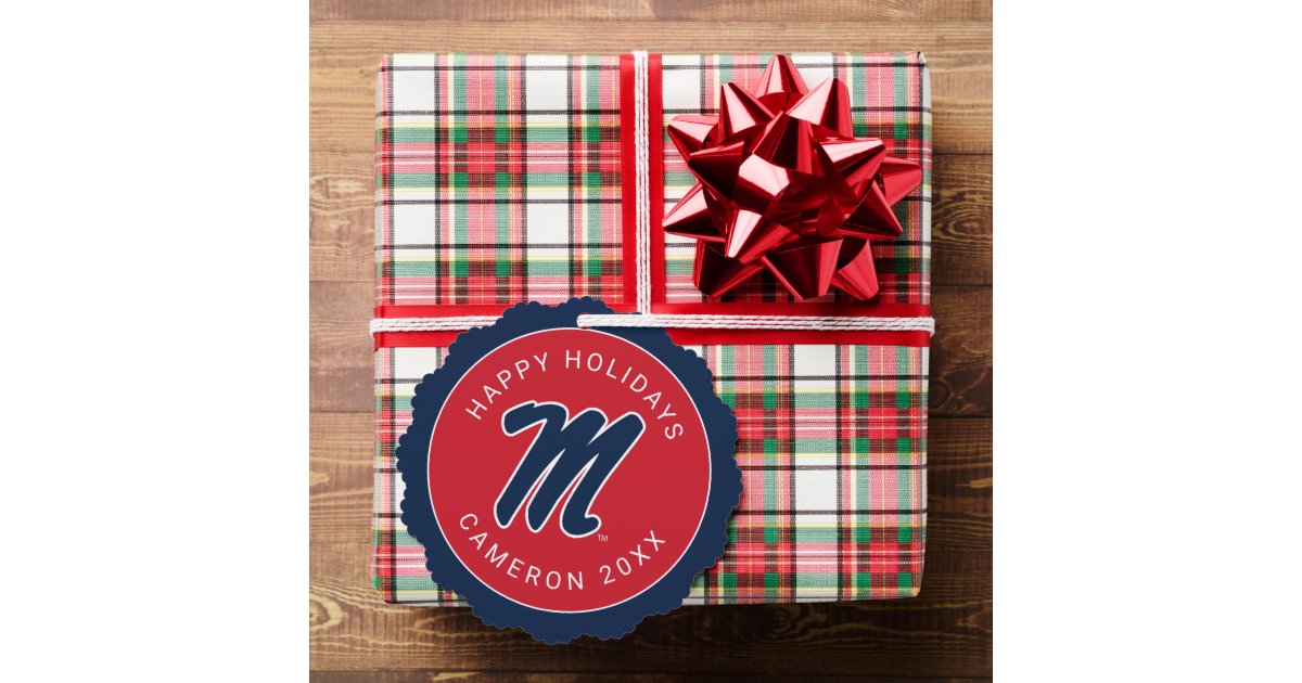 University of Mississippi | Script M Ornament Card | Zazzle