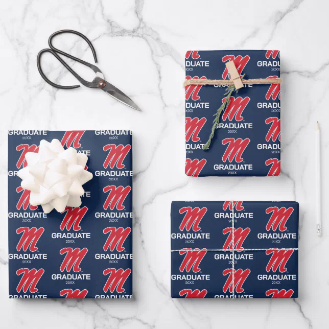 University of Mississippi | Script M Wrapping Paper Sheets | Zazzle
