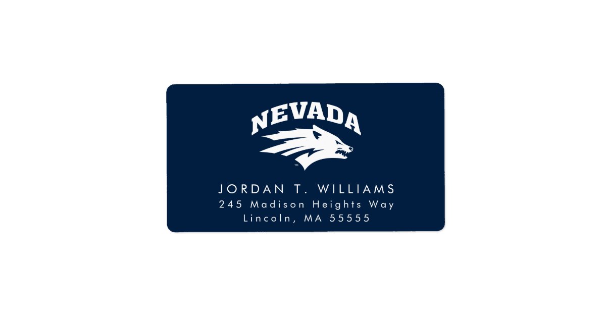 University of Nevada Sport Wolf Logo Label | Zazzle