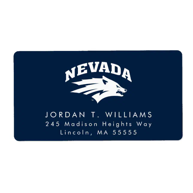 University of Nevada Sport Wolf Logo Label | Zazzle