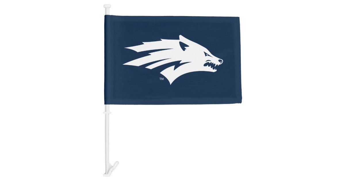 University of Nevada Wolf Logo Car Flag | Zazzle