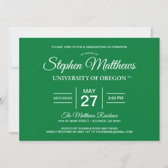 University of Oregon | Graduation Invitation | Zazzle