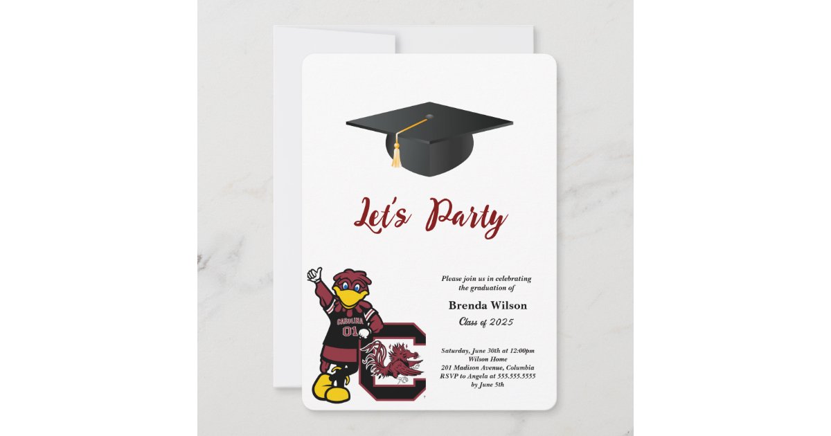 University of South Carolina Cocky Invitation | Zazzle