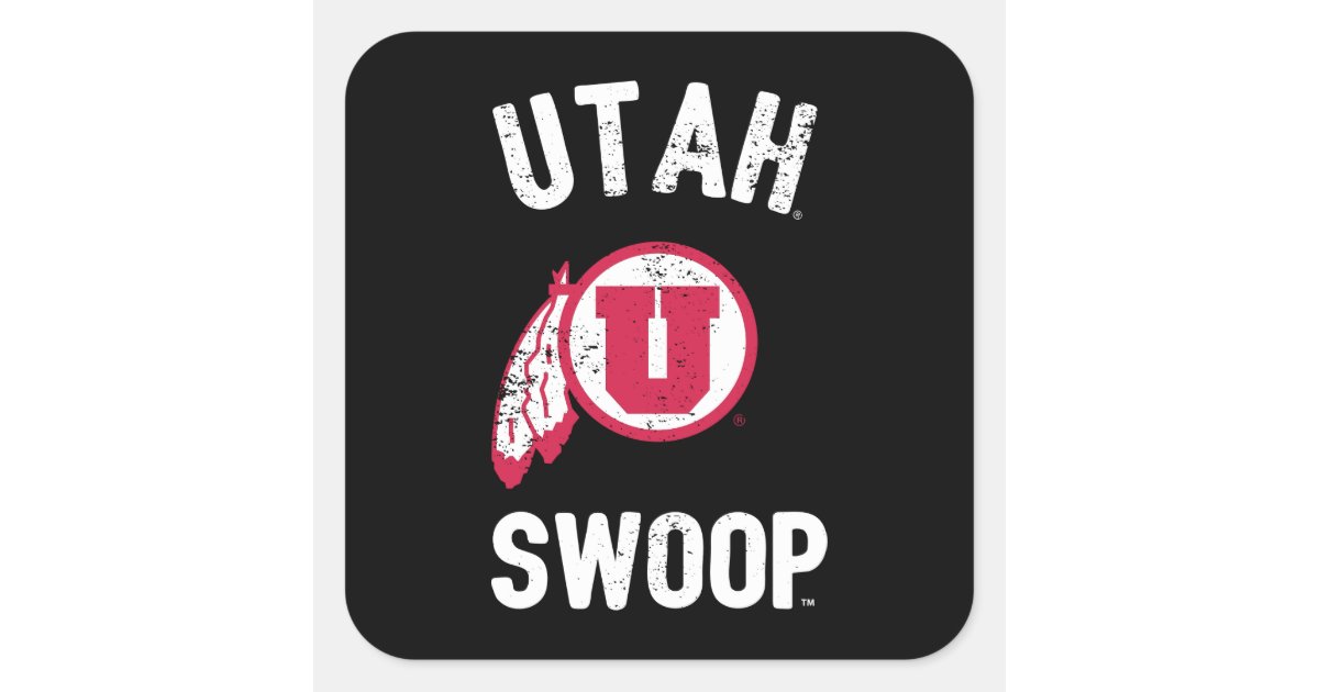 University of Utah | Retro Swoop Square Sticker | Zazzle