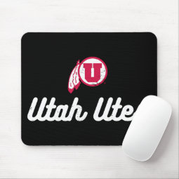 University of Utah | Vintage Script Utes Mouse Pad | Zazzle