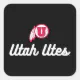 University of Utah | Vintage Script Utes Square Sticker | Zazzle