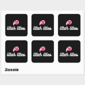 University of Utah | Vintage Script Utes Square Sticker | Zazzle