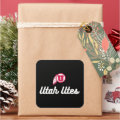 University of Utah | Vintage Script Utes Square Sticker | Zazzle