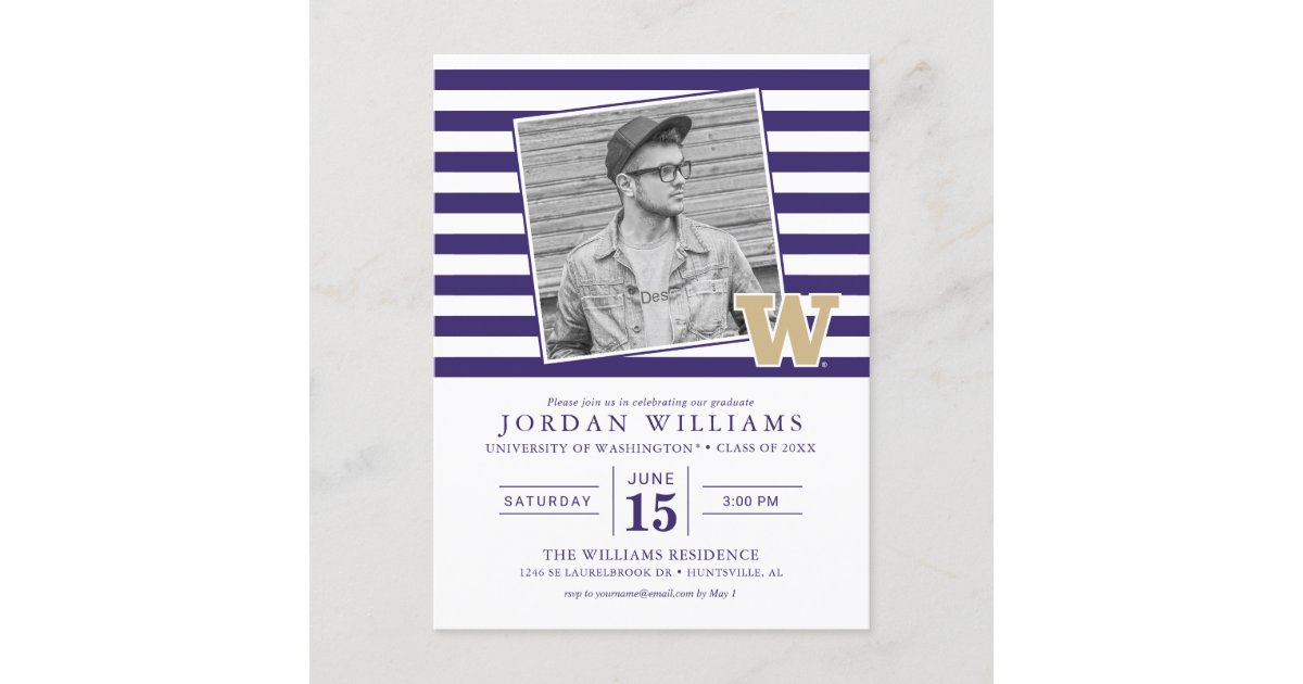 University of Washington Graduate Announcement Postcard | Zazzle