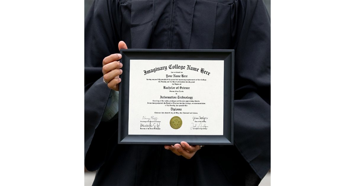 University or College Diploma Replica Art Poster | Zazzle