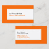 UNIVERSITY or COLLEGE STUDENT ORANGE Calling Card | Zazzle