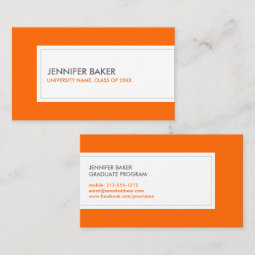 UNIVERSITY or COLLEGE STUDENT ORANGE Calling Card | Zazzle