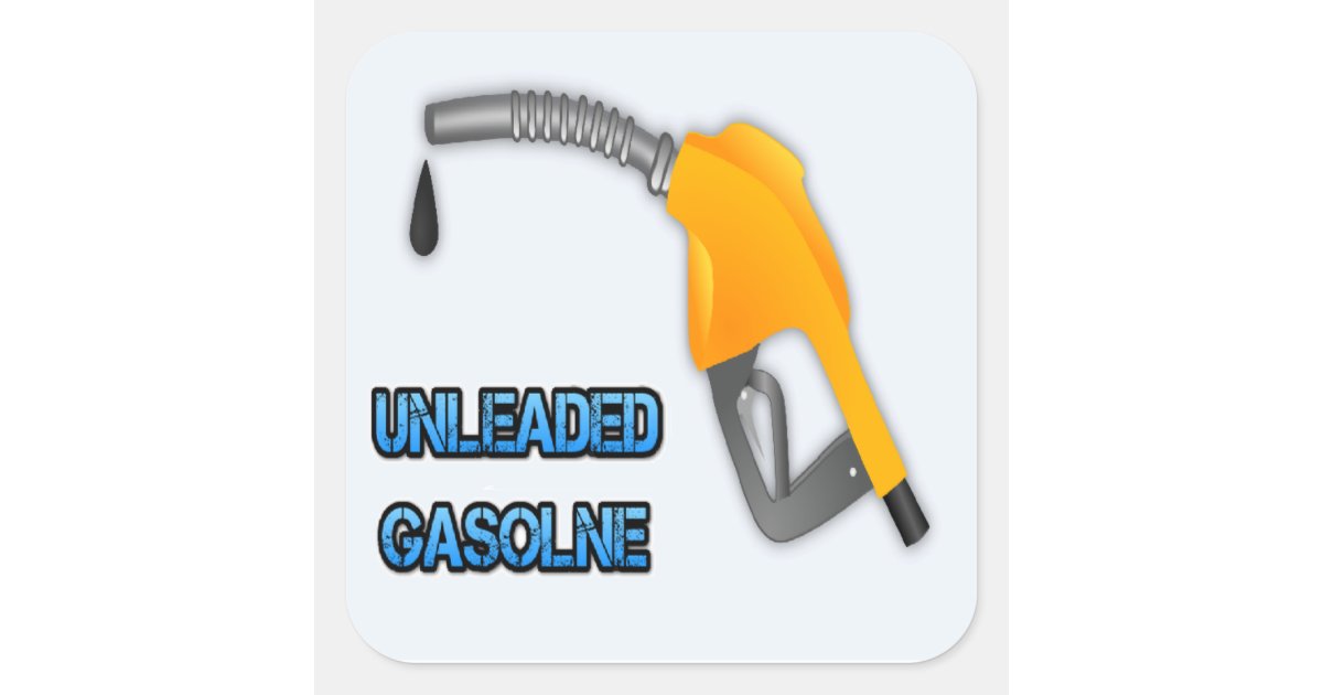 Unleaded Gasoline Square Sticker | Zazzle