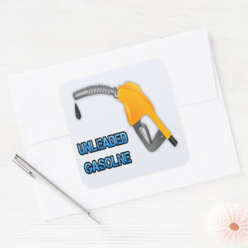 Unleaded Gasoline Square Sticker | Zazzle