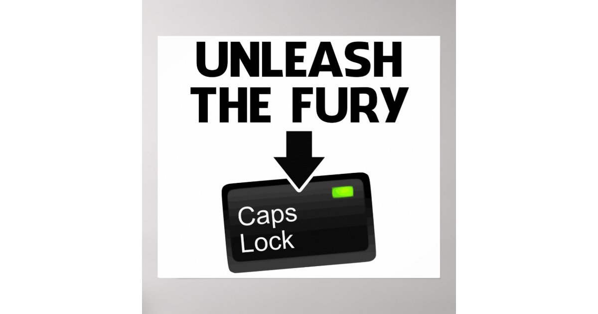 Unleash the Fury Caps Lock Poster | Zazzle