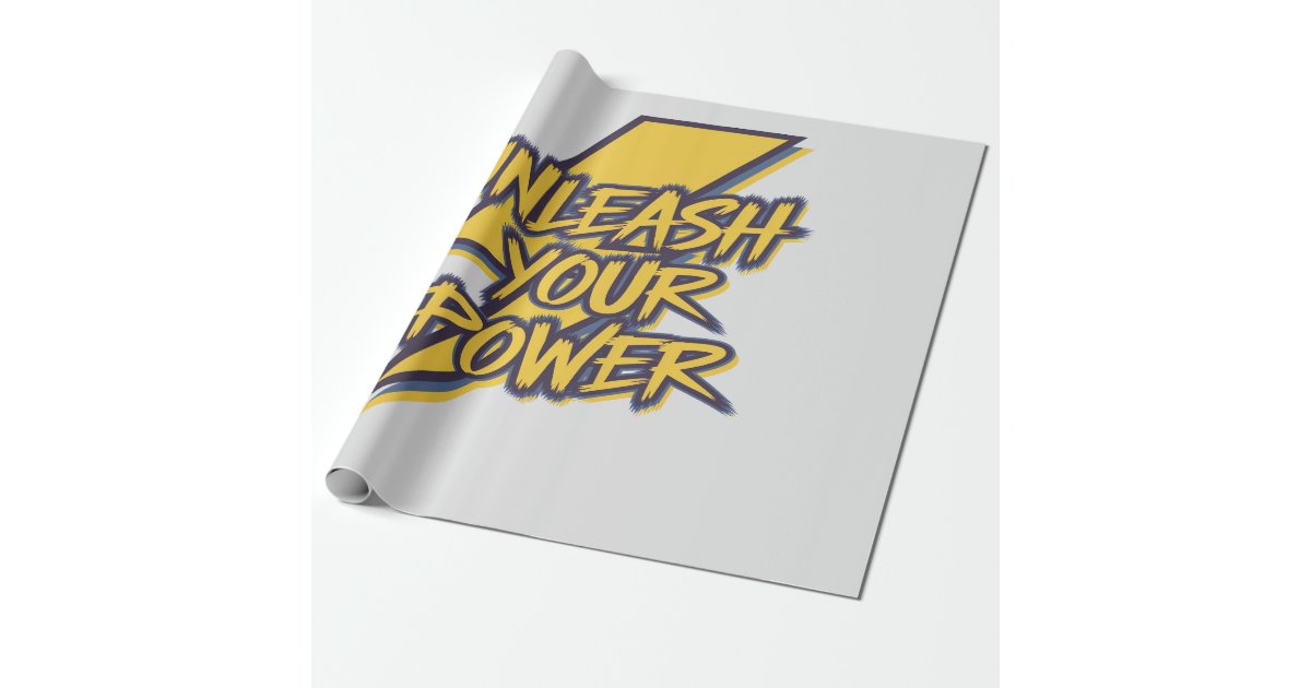 Unleash Your Power Motivational Lightning Bolt Wrapping Paper | Zazzle