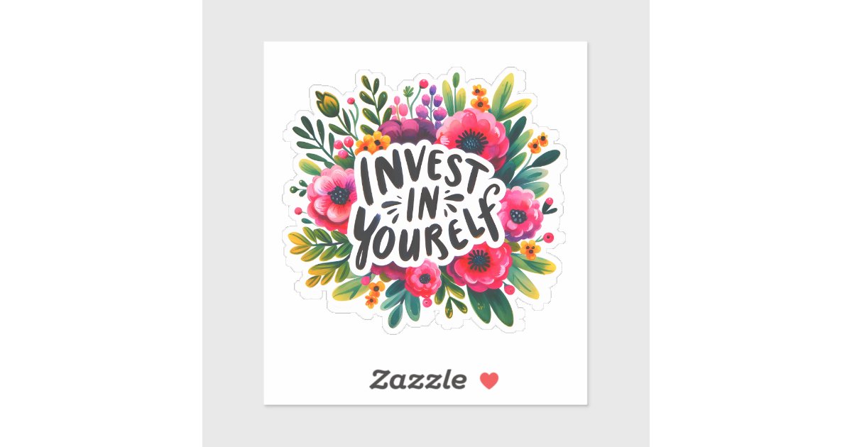 Unlock Your Potential With Floral Inspiration Sticker | Zazzle