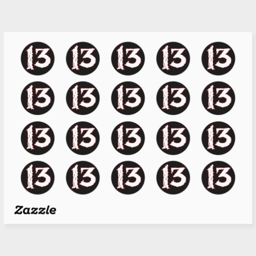 UNLUCKY NUMBER 13! CLASSIC ROUND STICKER | Zazzle
