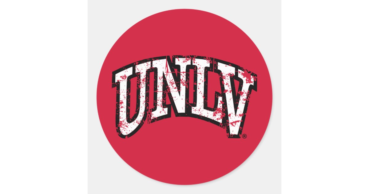 UNLV Distressed Classic Round Sticker | Zazzle