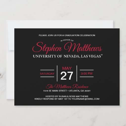 UNLV Graduation Invitation | Zazzle