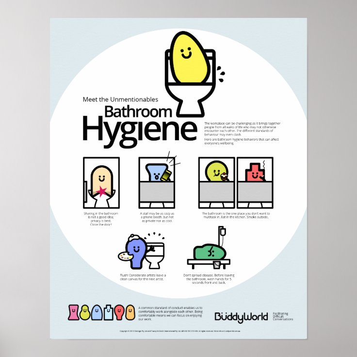Unmentionables: Bathroom Hygiene Poster | Zazzle