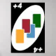 Uno Card Game Draw Four Poster | Zazzle