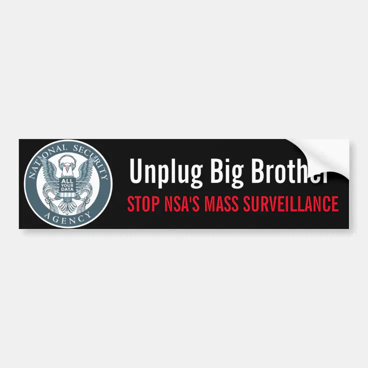 Unplug Big Brother Bumper Sticker | Zazzle