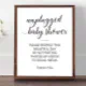 Unplugged Baby Shower No Social Media Sign | Zazzle