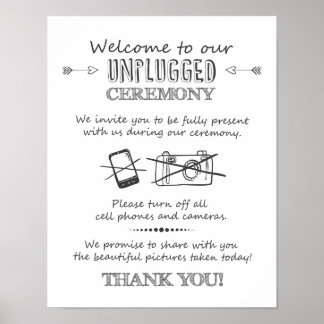 Unplugged Wedding Posters | Zazzle