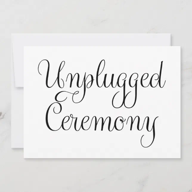 unplugged ceremony Wedding Sign Invitation | Zazzle