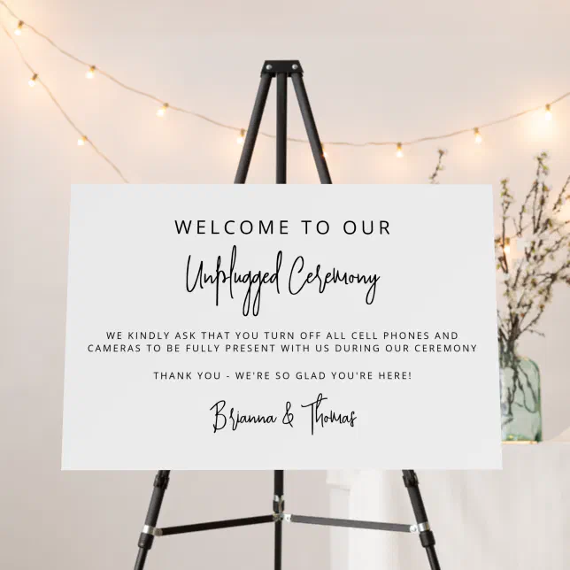 Unplugged Ceremony Wedding Welcome Sign | Zazzle Unplugged Ceremony Wedding Welcome Sign | Zazzle