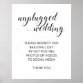 Unplugged Wedding No Social Media Sign | Zazzle