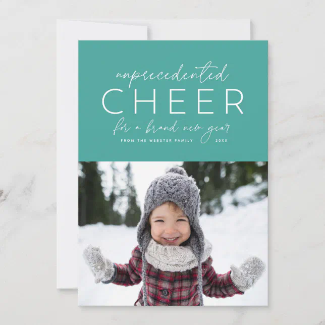 Unprecedented cheer Happy New Year 2021 photo card | Zazzle