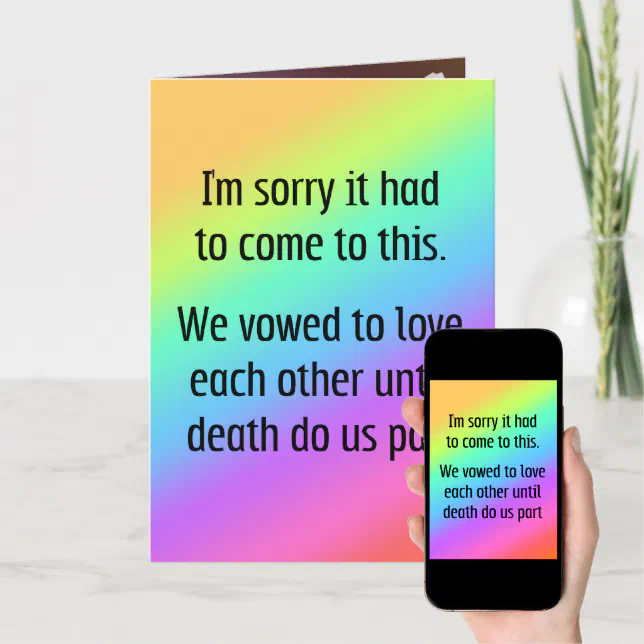 Until Death Do Us Part Divorce Card | Zazzle